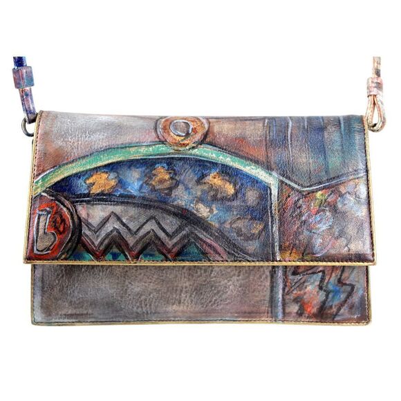 Jane Yoo | Bags | Jane Yoo Handpainted Signed Genuineleather Flap ...